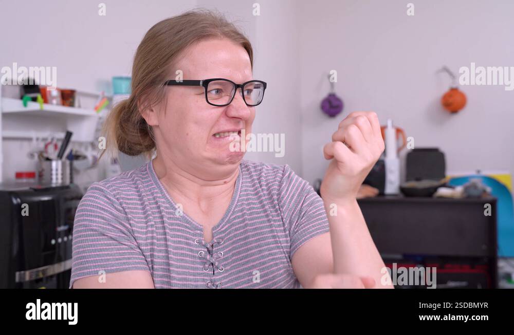 Wife quarrels with husband during lockdown, problem of domestic violence Stock Video Footage - Alamy