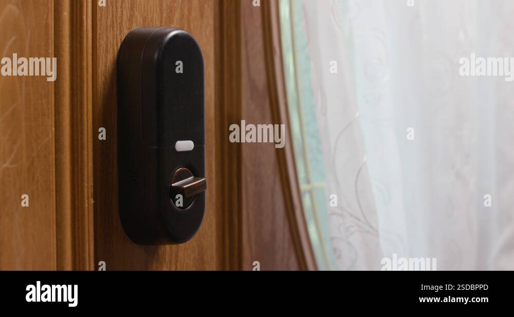 Smart Lock Gadget Automatically Unlocking Itself Stock Video Footage ...