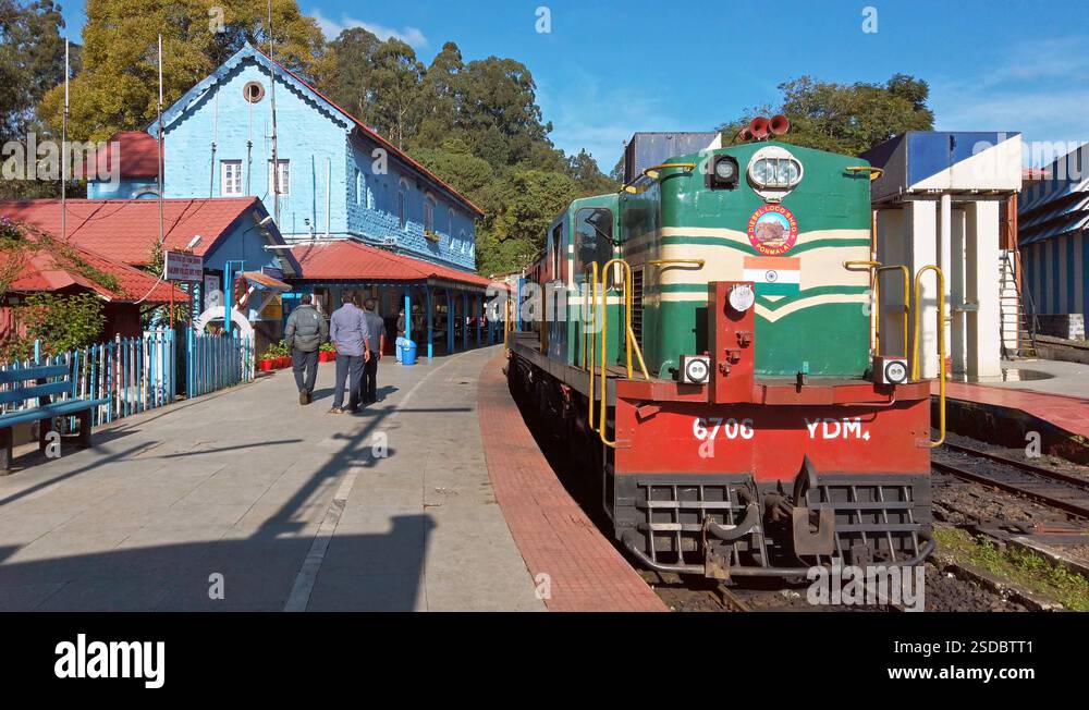 View of Coonoor train station, as part of Nilgiri mountain railway ...