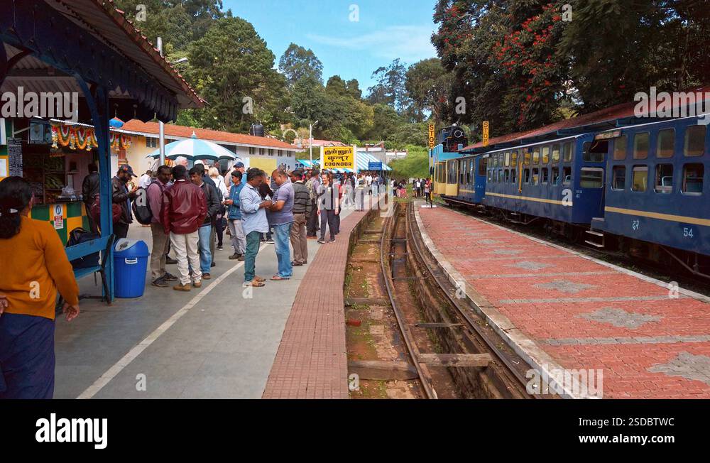 View of Coonoor train station, as part of Nilgiri mountain railway ...