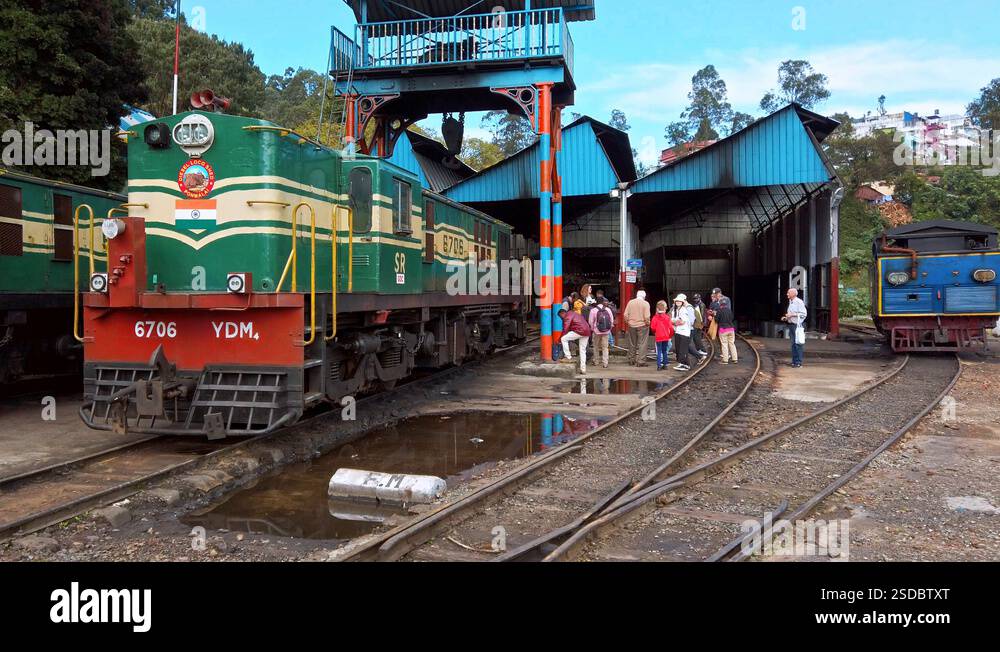 View of Coonoor train station, as part of Nilgiri mountain railway ...