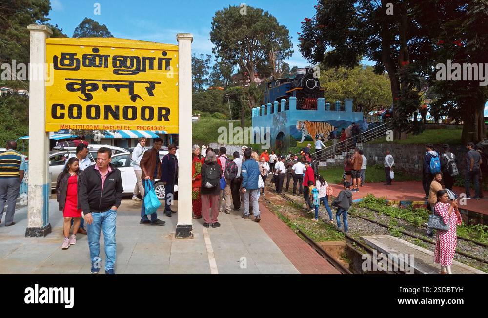 View of Coonoor train station, as part of Nilgiri mountain railway ...