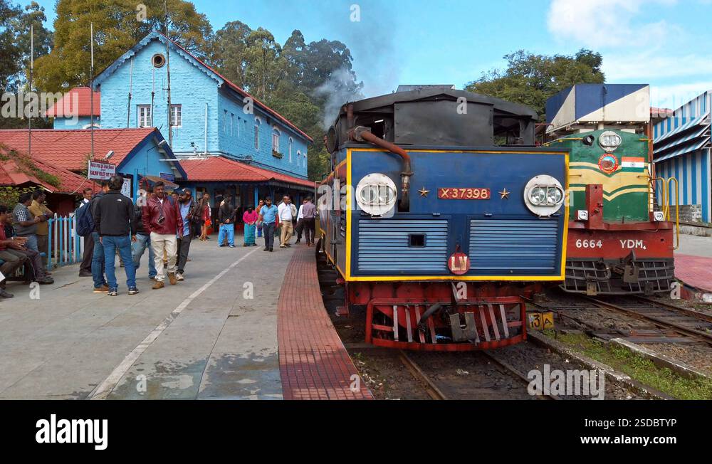View of Coonoor train station, as part of Nilgiri mountain railway ...