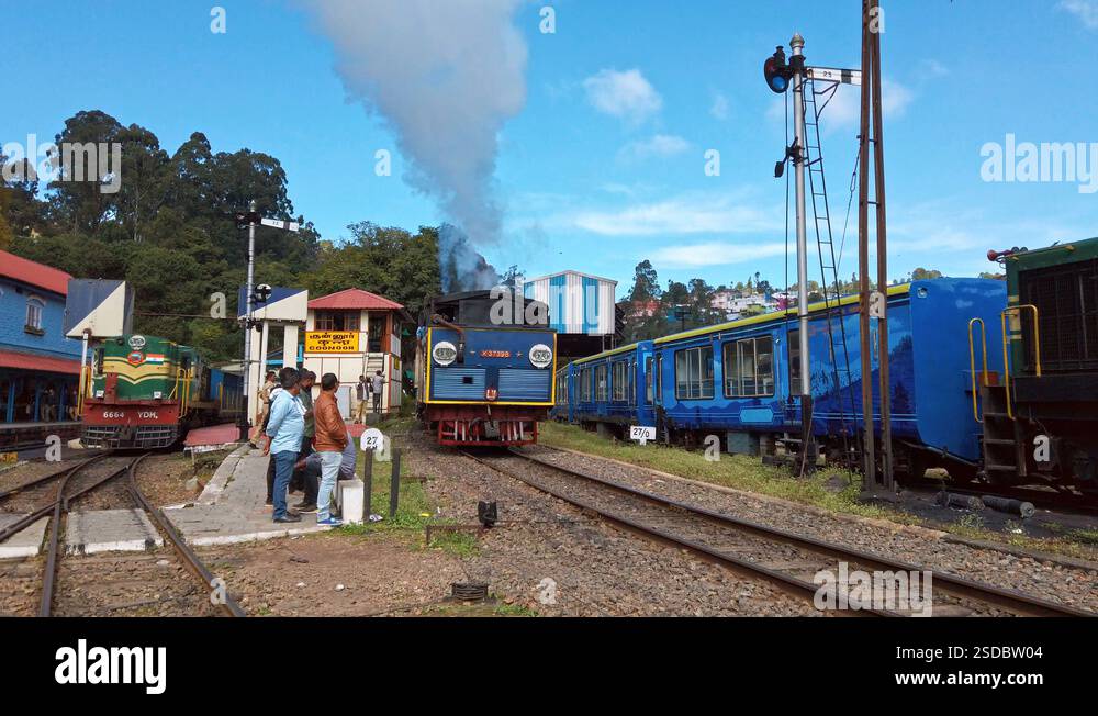 View of Coonoor train station, as part of Nilgiri mountain railway ...