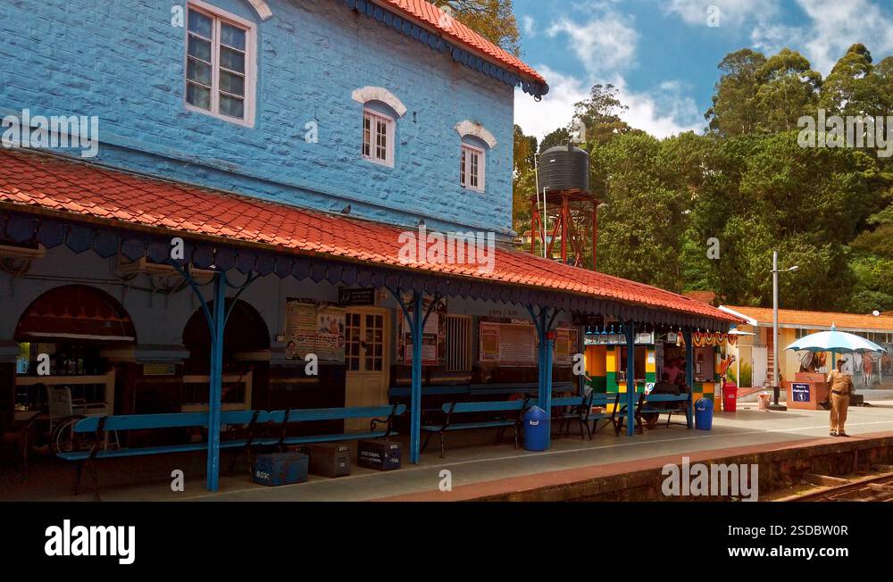 View of Coonoor train station, as part of Nilgiri mountain railway ...