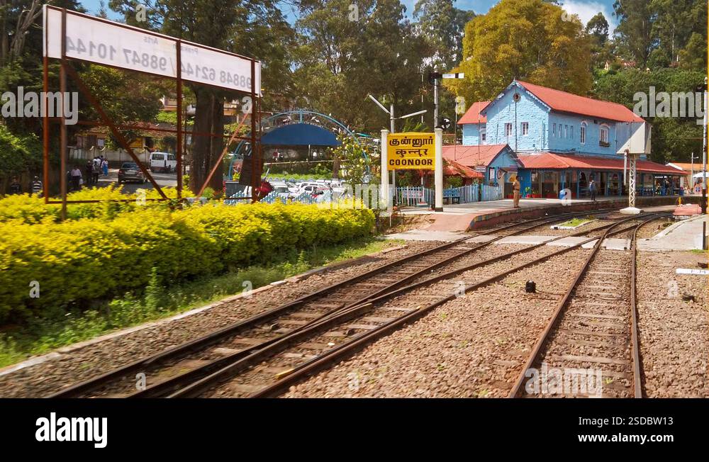 View of Coonoor train station, as part of Nilgiri mountain railway ...