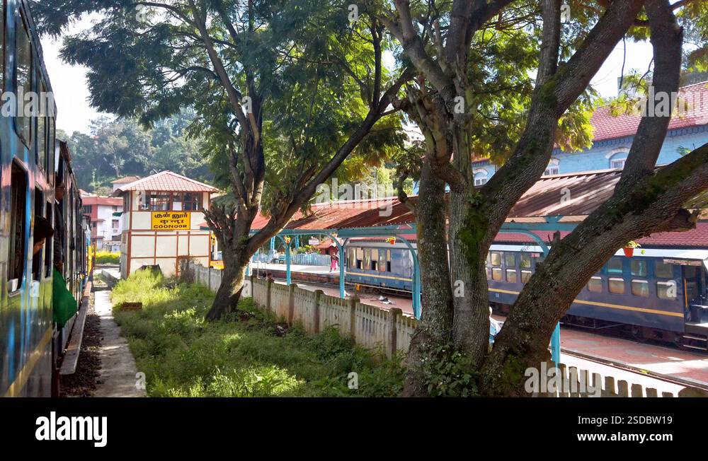 View of Coonoor train station, as part of Nilgiri mountain railway ...