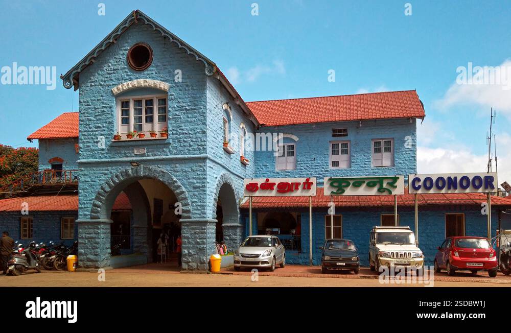 View of Coonoor train station, as part of Nilgiri mountain railway ...