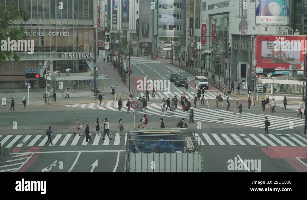 Tokyo, Japan - New Normal Scenery With Few People Walking At Shibuya ...