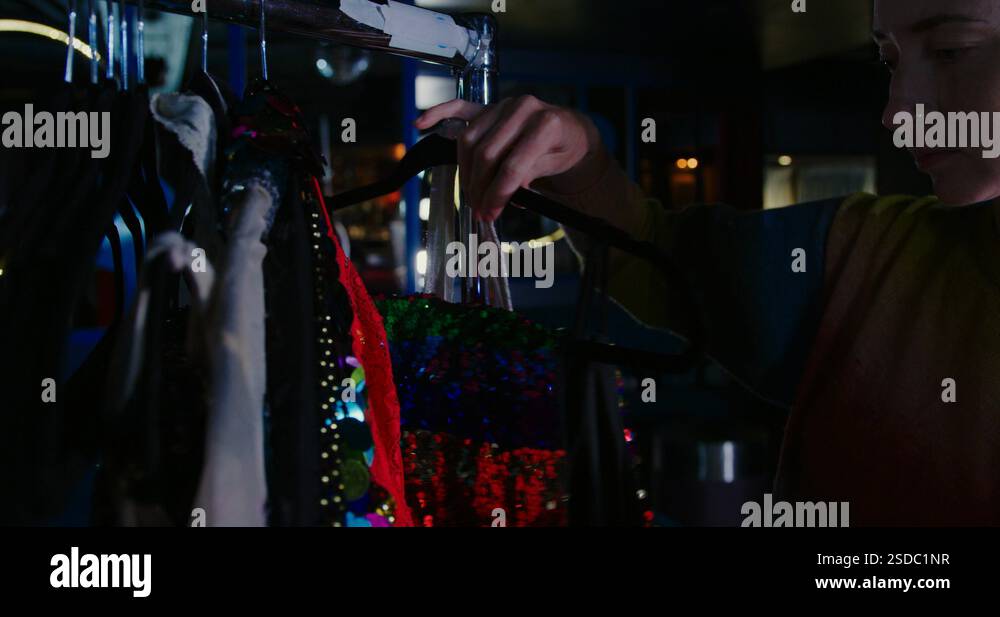 Woman backstage in a nightclub Stock Video Footage - Alamy