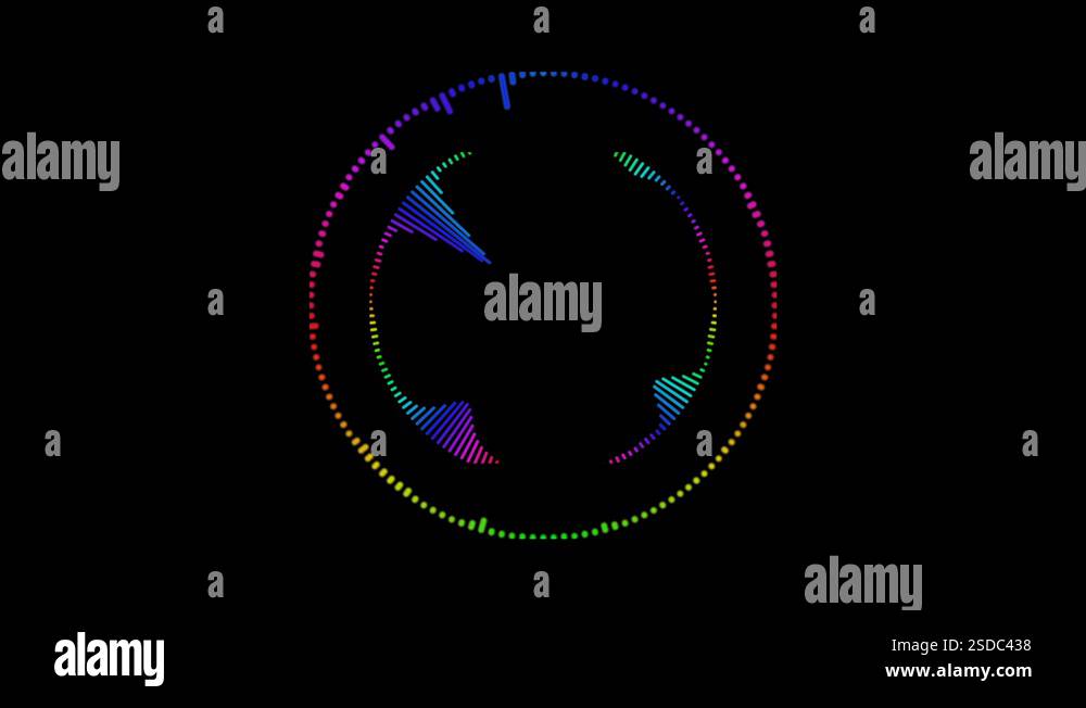 Audio Spectrum circle loop of rhythmic colored audio frequency sound ...