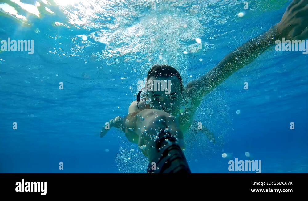 Man smiling underwater underwater view Stock Videos & Footage - HD and ...