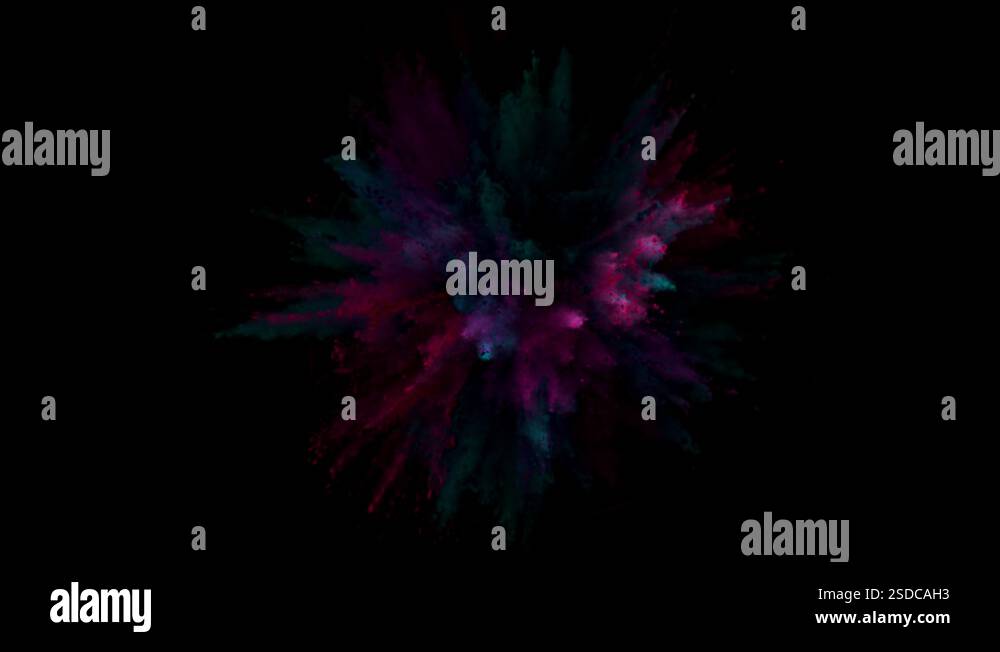 Super Slowmotion Shot of Color Powder Explosion Isolated on Black ...