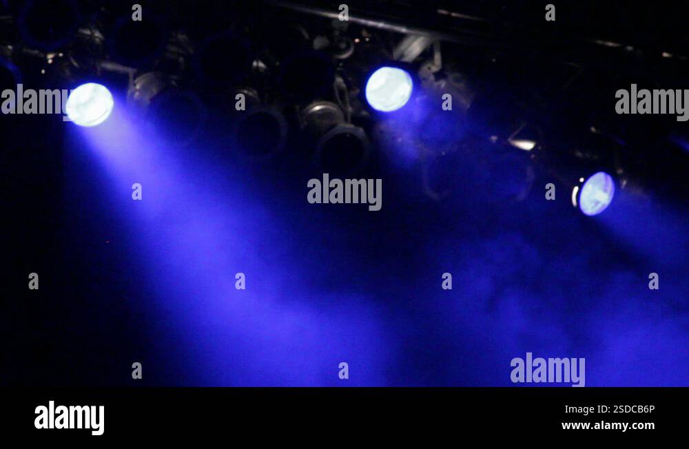 Blue Concert Lights from a Stage Stock Video Footage - Alamy