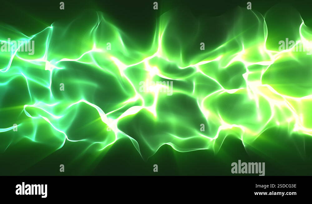 Energy Beam Animation Loop Horizontal Light Green Stock Video Footage ...