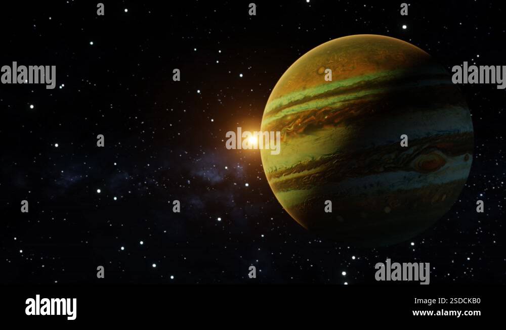 Jupiter Orbital Rotation with the milky way backgorund Stock Video ...