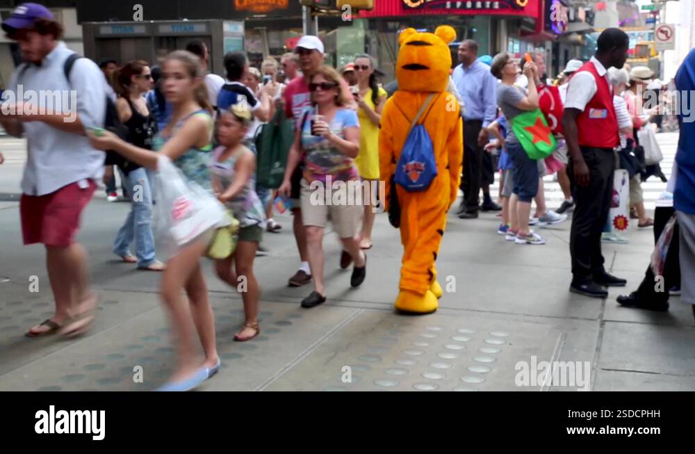 A mascot at times square in the center of New york city, united states ...