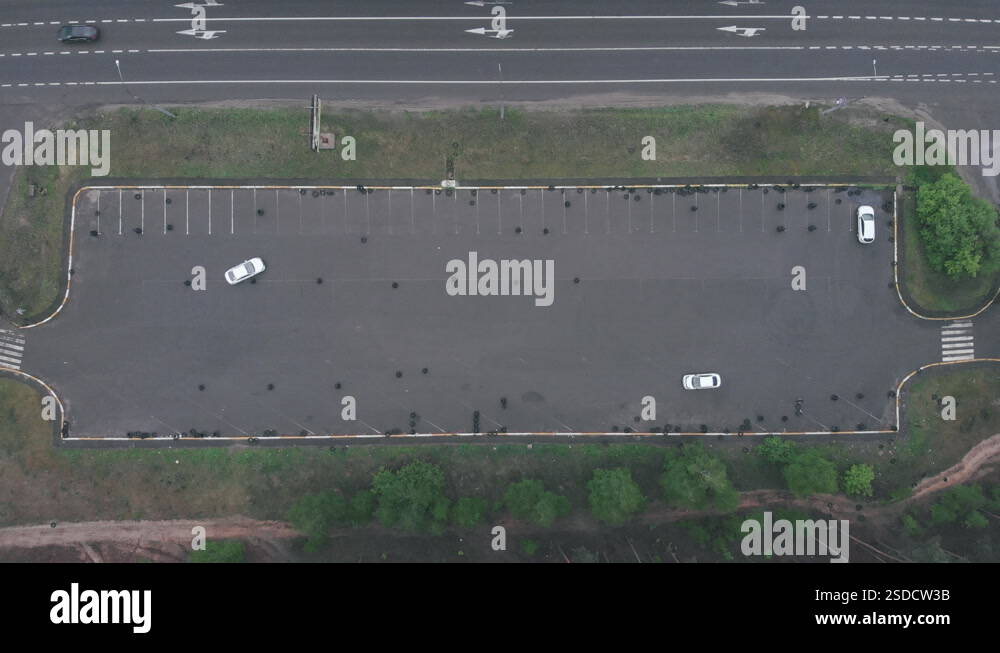 Training area bypassing obstacles, driving course. Asphalt autodrome ...