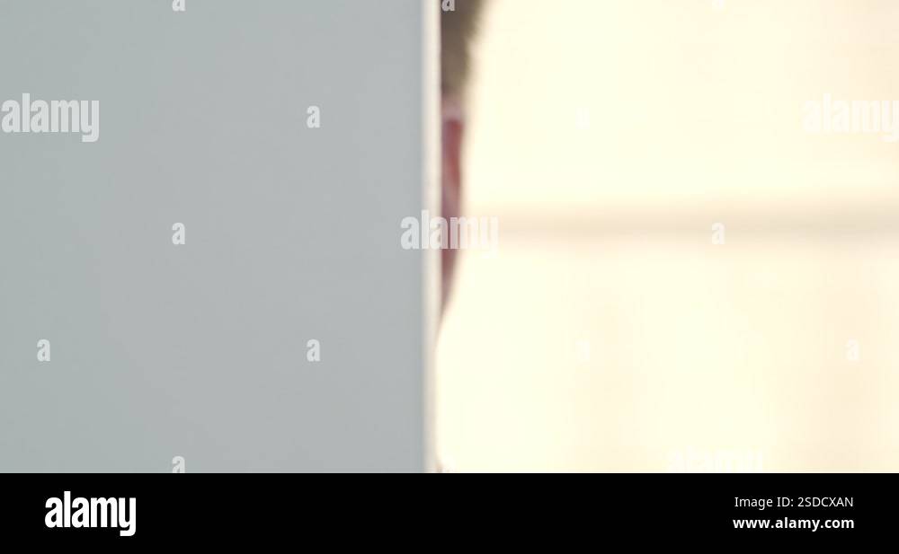 Man peeps. Eyes close up. Tracking, espionage, detective investigation ...