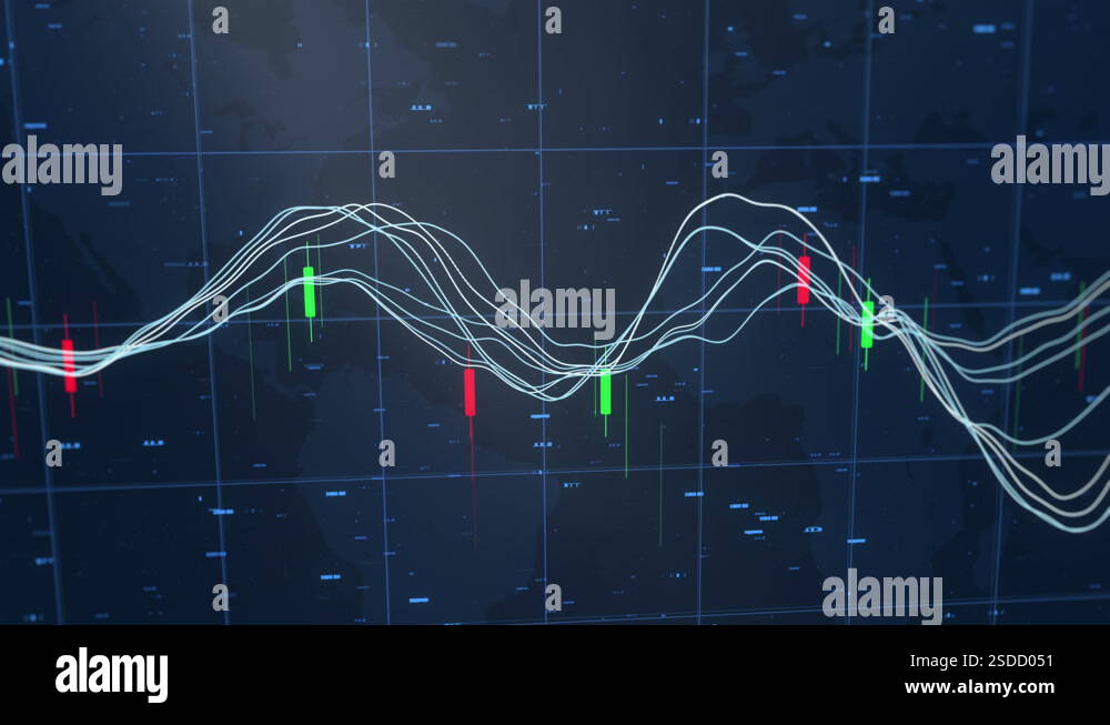 Dynamic graph animation with value markers showing decrease and ...