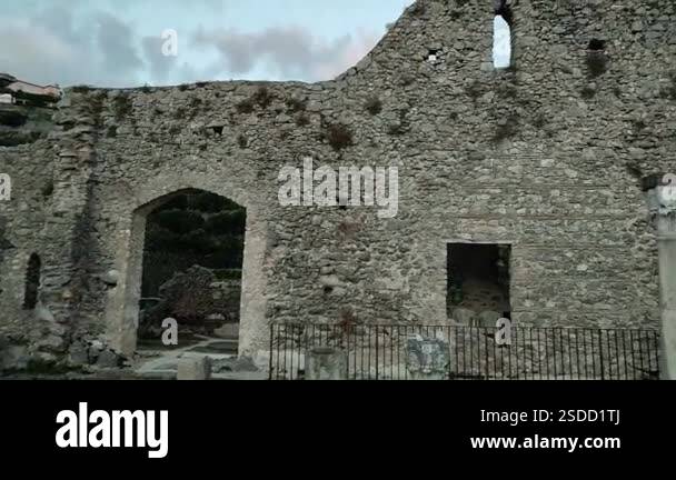 Pontone, Campania, Italy January 13, 2025: Ruins of the deconsecrated ...