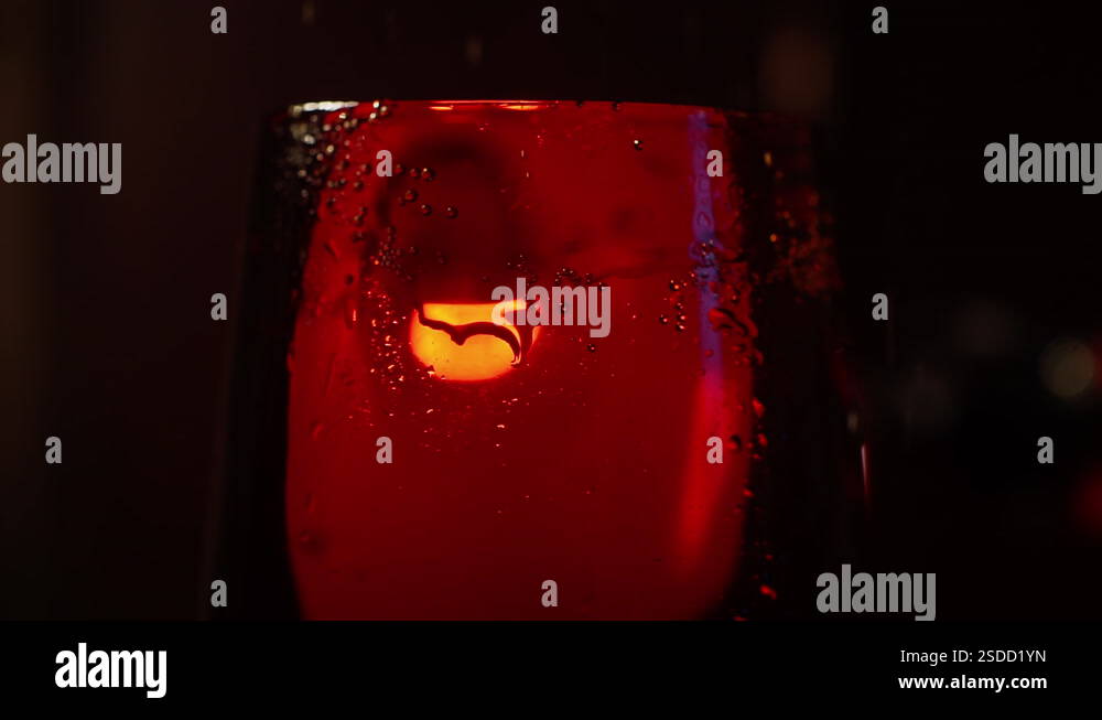 beautiful light glass beaker filled with cold drink Stock Video Footage ...