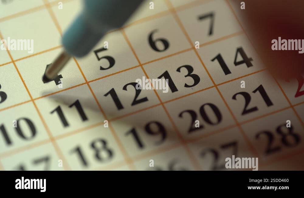 4th – fourth day of the month. The woman crossed out the calendar date ...
