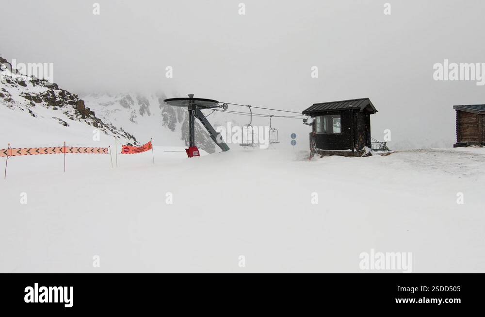 ski lift for transportation skiers and snowboarders need to go up and ...