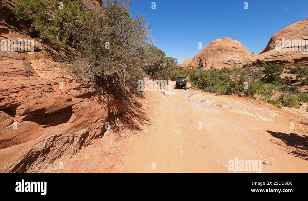 Desert off road recreation 4x4 UTV ride beautiful valley POV 4K Stock ...