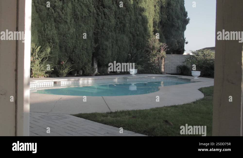 Suburb in Orange County pool middle class family house home Stock Video ...