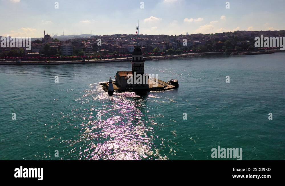 Maiden's Tower also known as Leander's Tower Aerial view From Istanbul ...