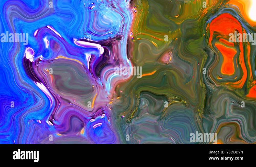 Abstract blue liquid paint animation.blue, texture, paint, liquid ...