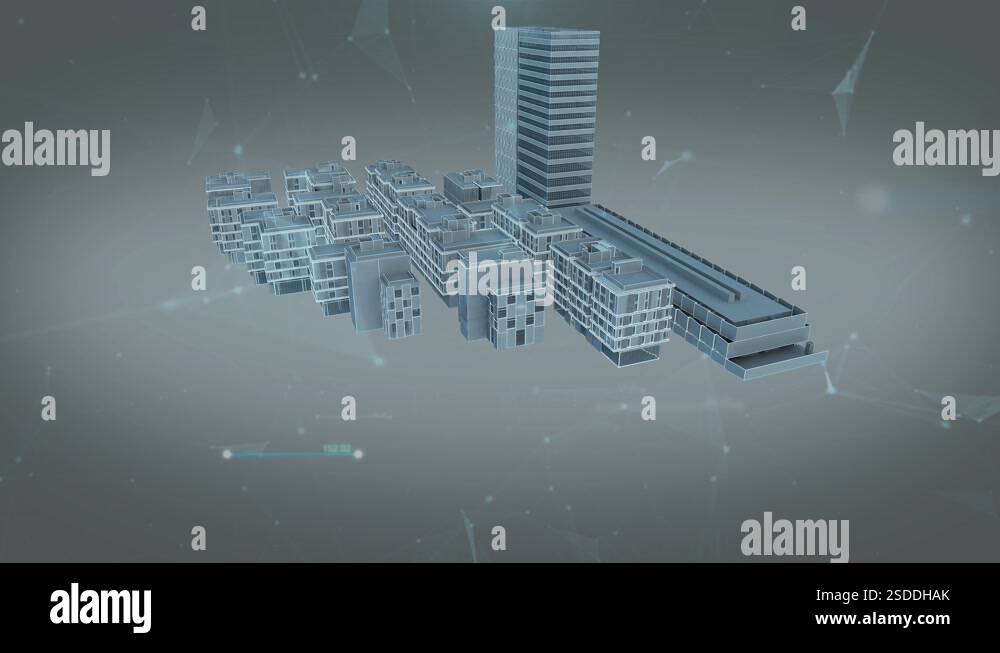 3d animation zooming into wire frame model Stock Video Footage - Alamy