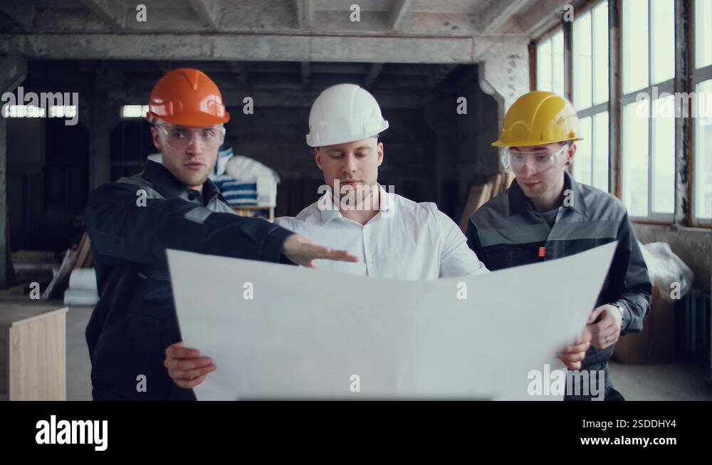 Engineer planning work builders. Design creative work. Building ...