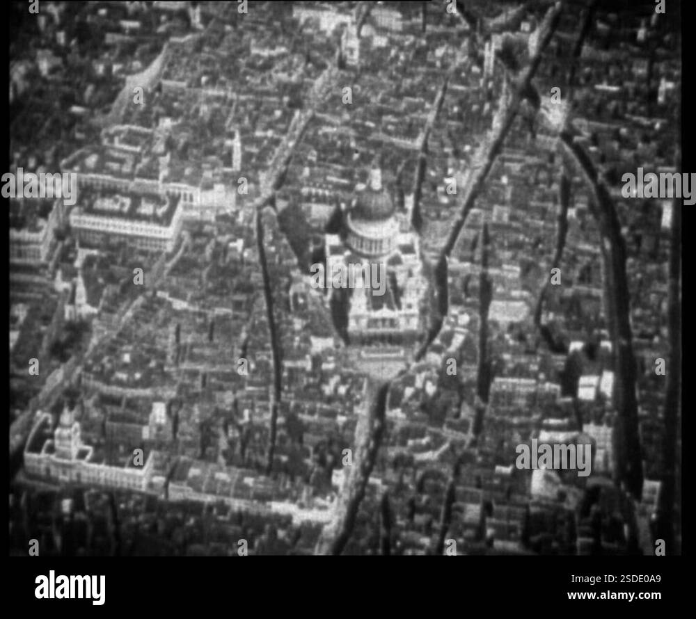 Aerials of St Paul's Cathedral with cityscape around it, London, UK ...