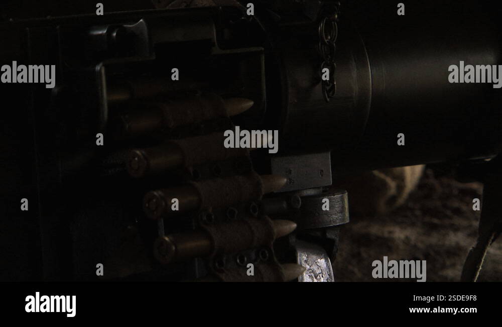 WW1 Great War German Soldiers in Front-Line Trenches - Firing Machine ...