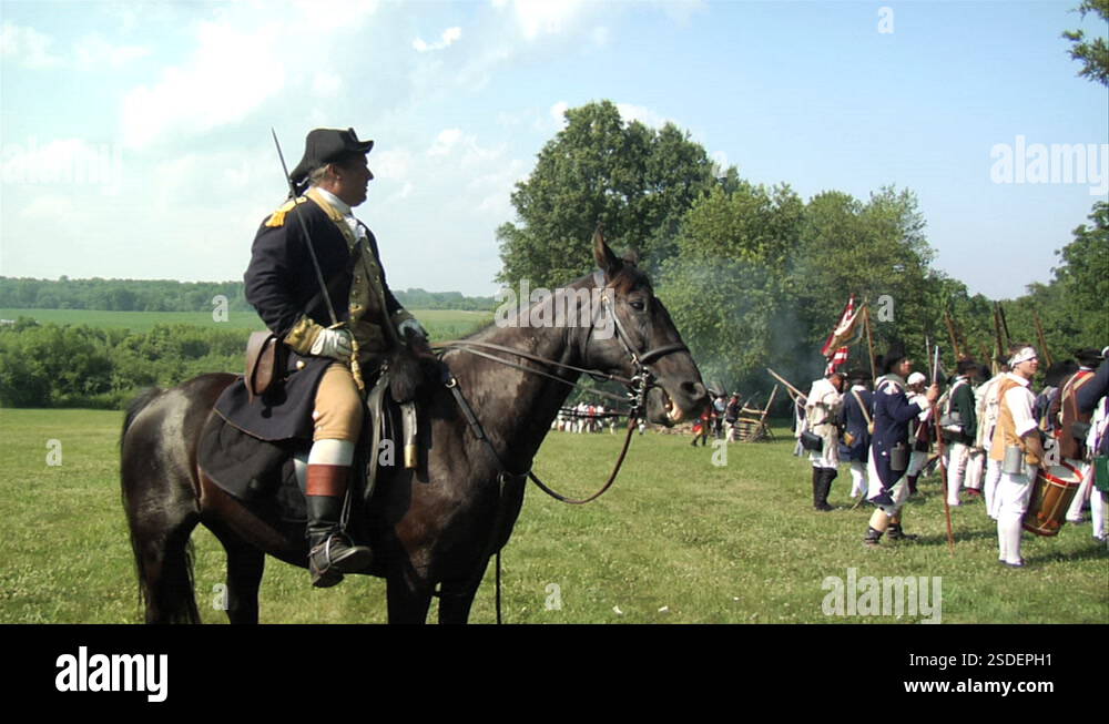 Revolutionary War Continental Army Officer commands the battle on ...