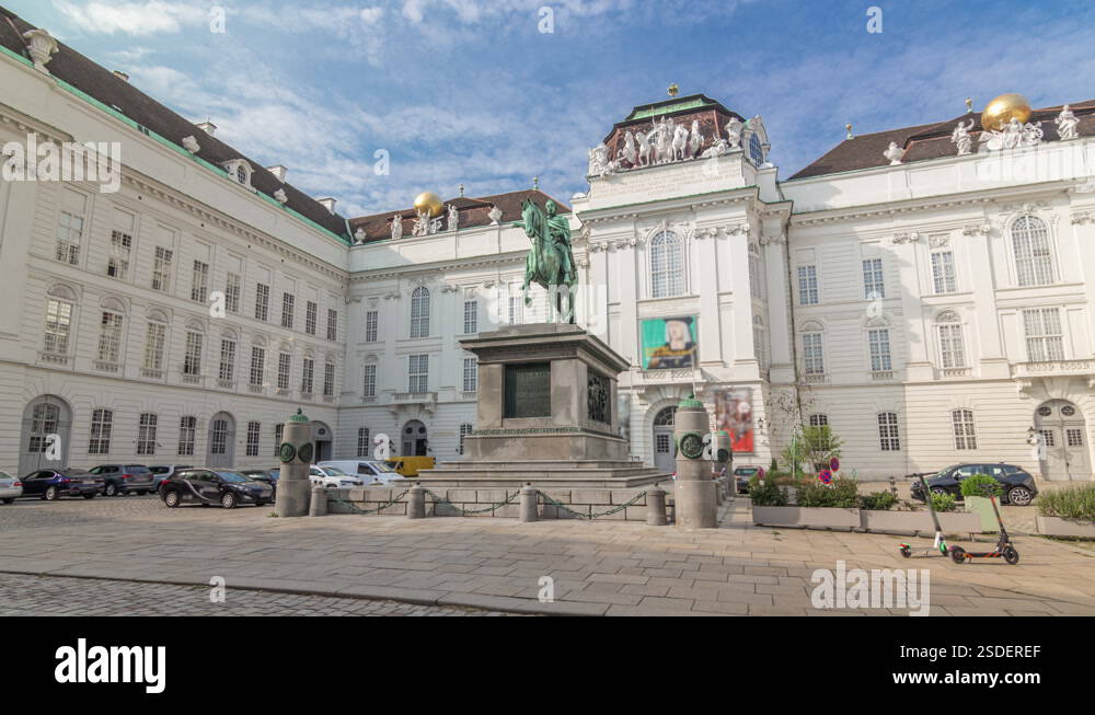 Equestrian statue of Holy Roman Emperor Joseph II riding a horse in ...