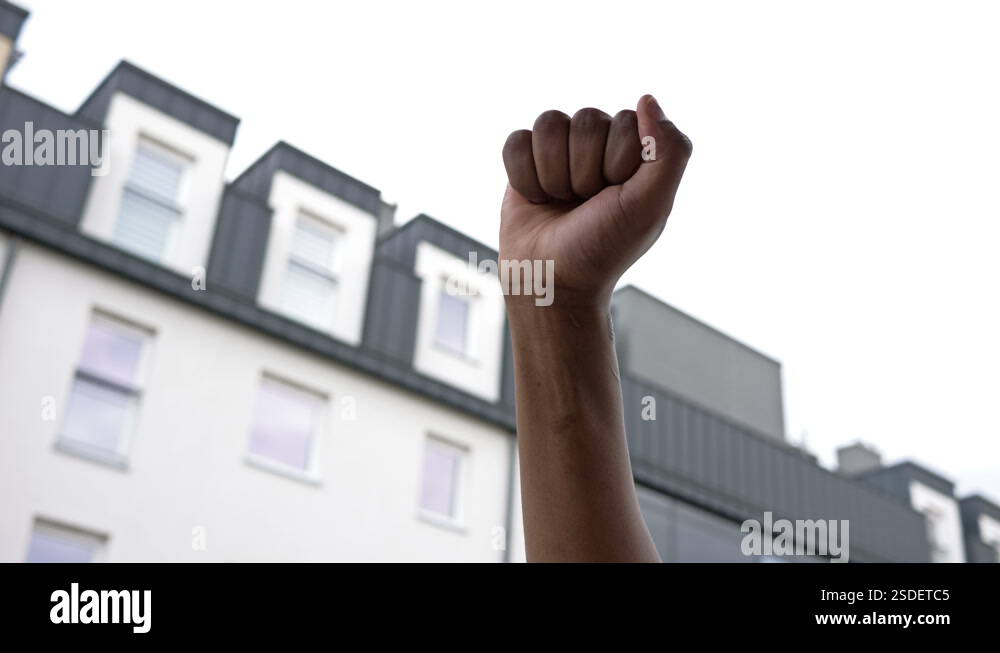 The raised fist or the clenched fist is a hand gesture symbol of ...