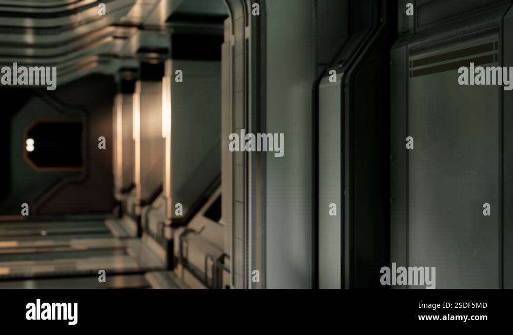 Clean sterile futuristic science fiction interior of a laboratory or ...