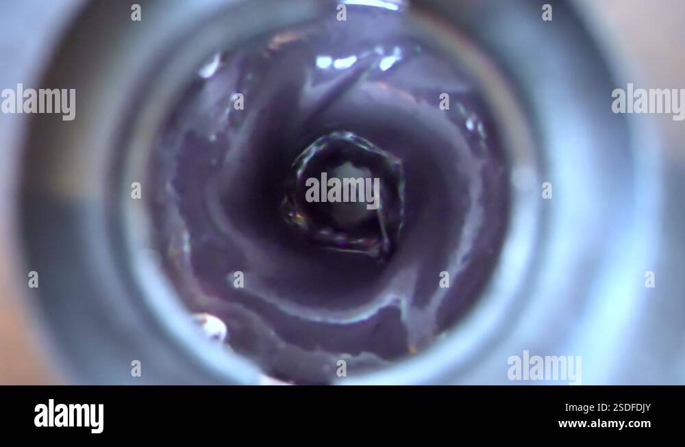 Blueberry shake in blender, healthy fresh fruit juice blending, top ...