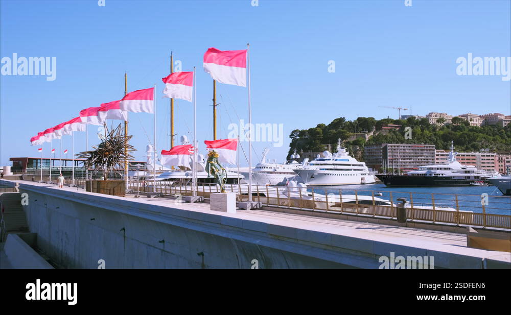 Monaco flags national flag Stock Videos & Footage - HD and 4K Video ...