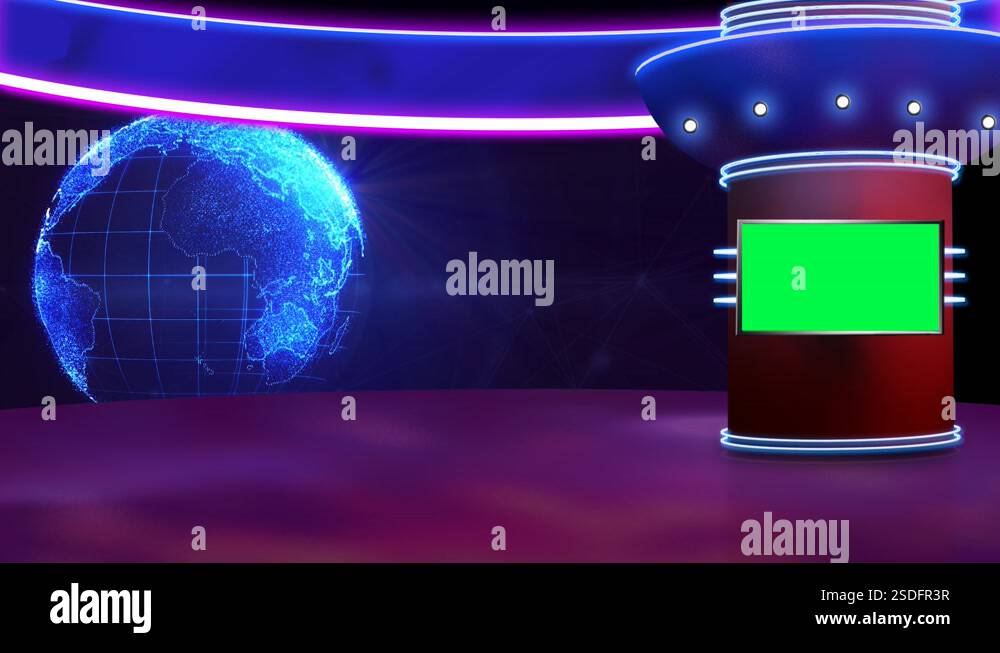 News TV Studio Set 317- Virtual Green Screen Background Loop Stock Video Footage - Alamy