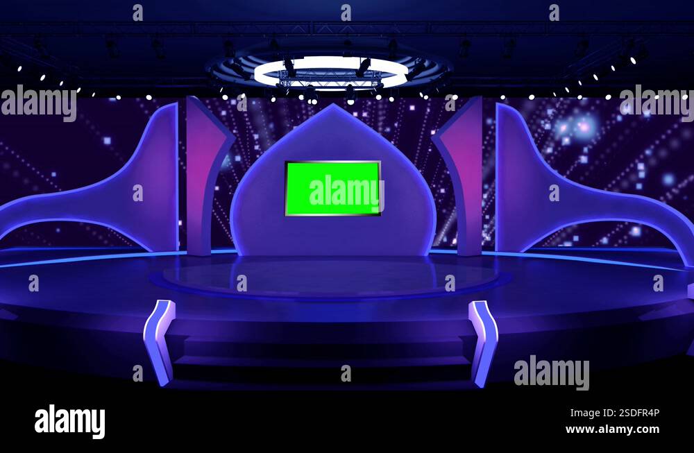 Entertainment TV Studio Set 70- Virtual Green Screen Background Loop Stock Video Footage - Alamy