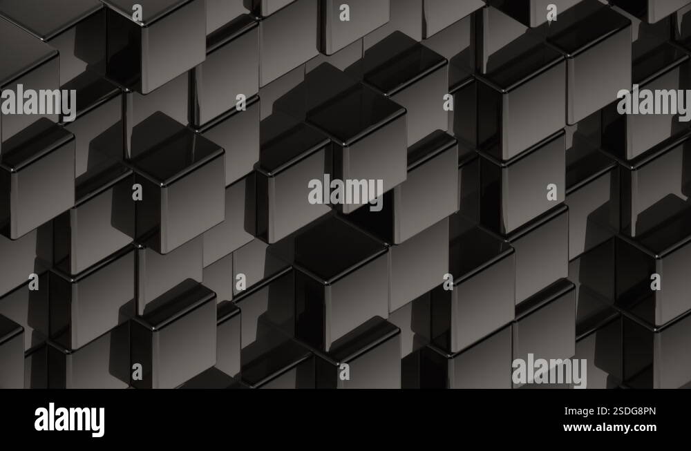 Abstract black metallic cubes background pattern wall 3D Projection ...