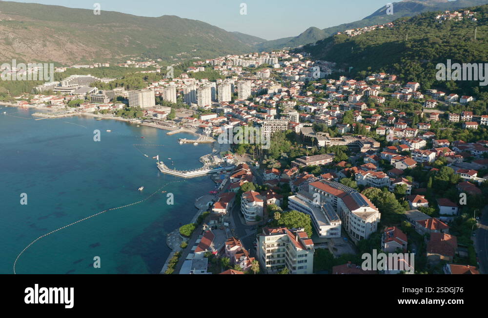Igalo Montenegro - coastal town in Boka Kotor bay on the Adriatic Sea ...