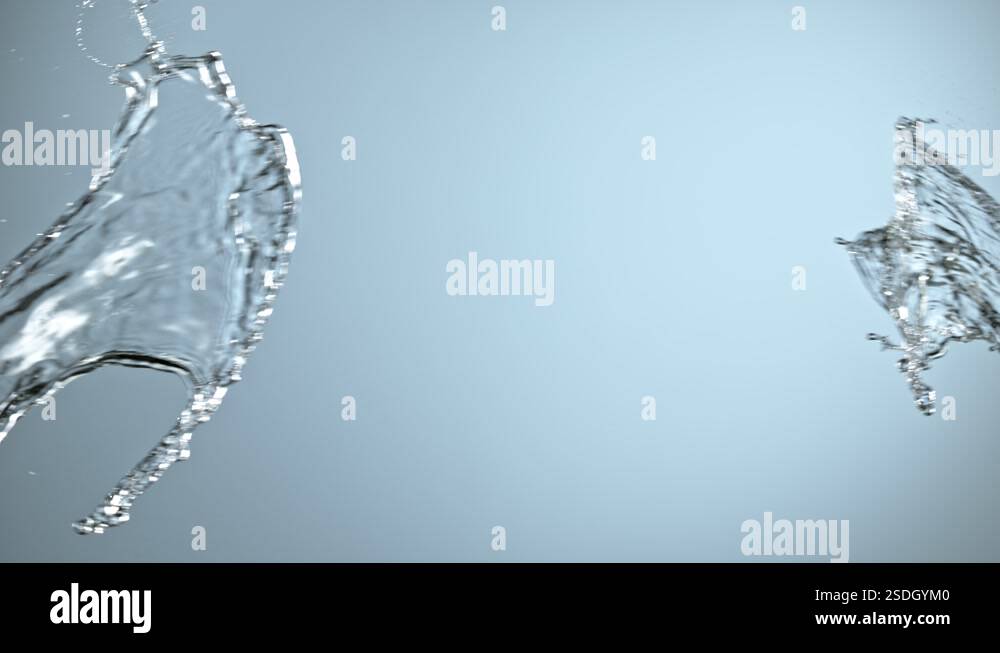 Super Slow Motion Shot of Side Water Splash on Blue Gradient Background ...