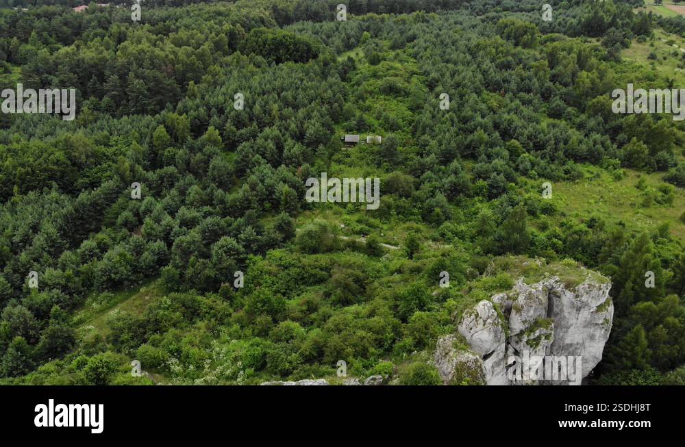 Arial view on a hole in the rock. Rocks. Forest in background Stock ...