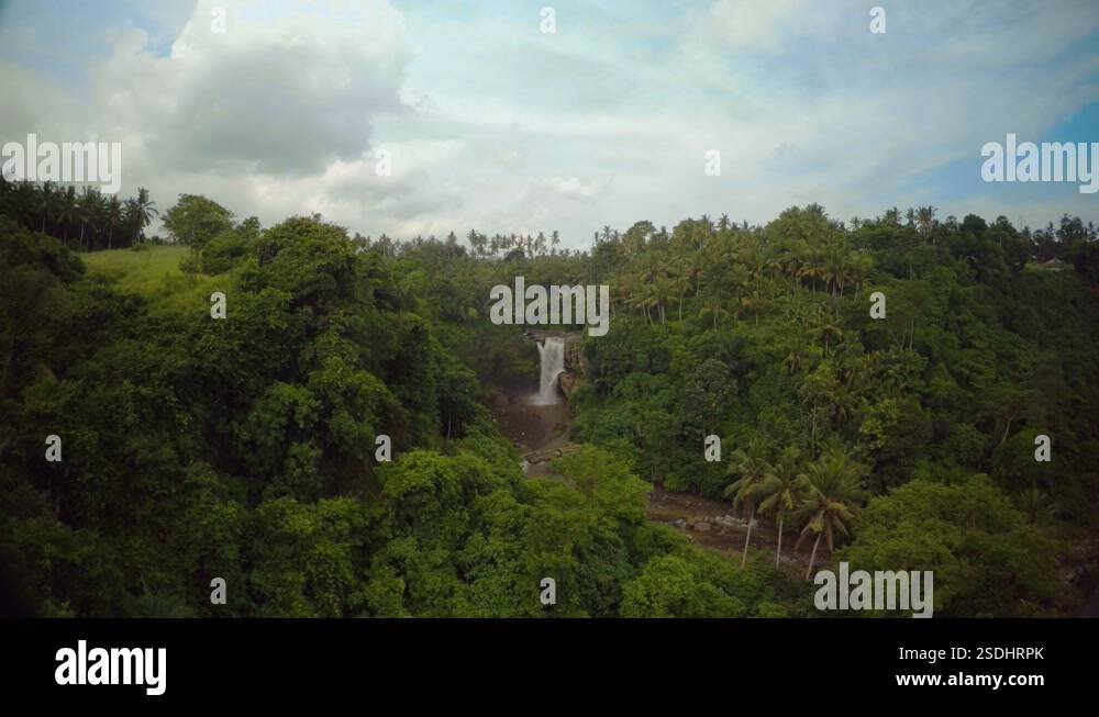 Jungle waterfall on Bali island in Indian Ocean 1 Stock Video Footage ...