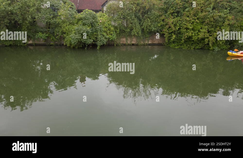 People ride in a Kayak on The River Thames in Oxford, UK Stock Video ...